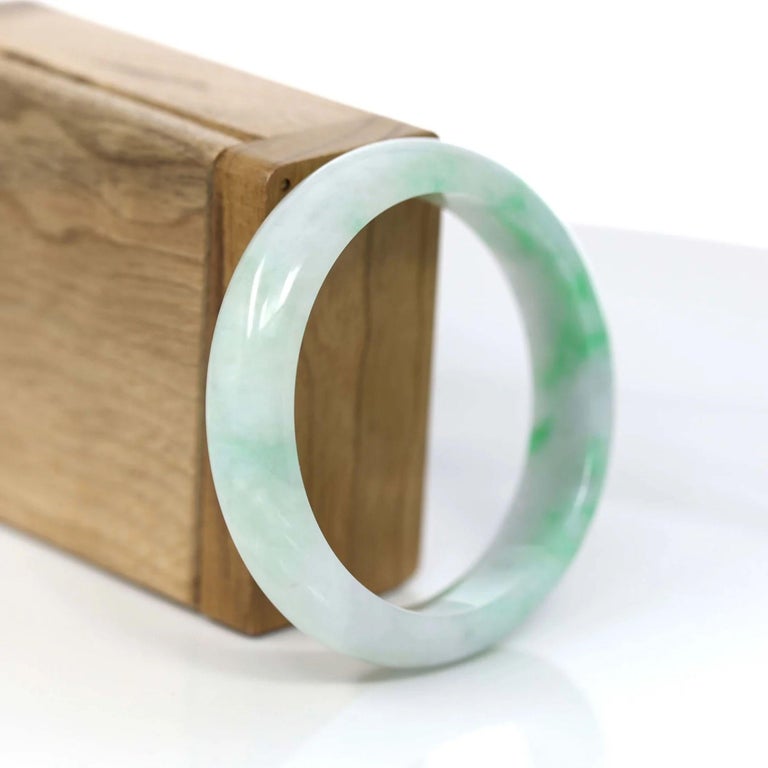 RealJade Co. Classic Bangle Genuine Jadeite Green Bangle Bracelet For ...