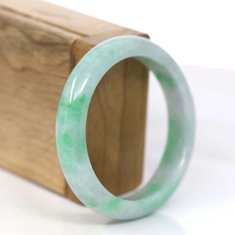RealJade Co. Classic Bangle Genuine Jadeite Jade Green Bangle Bracelet ...