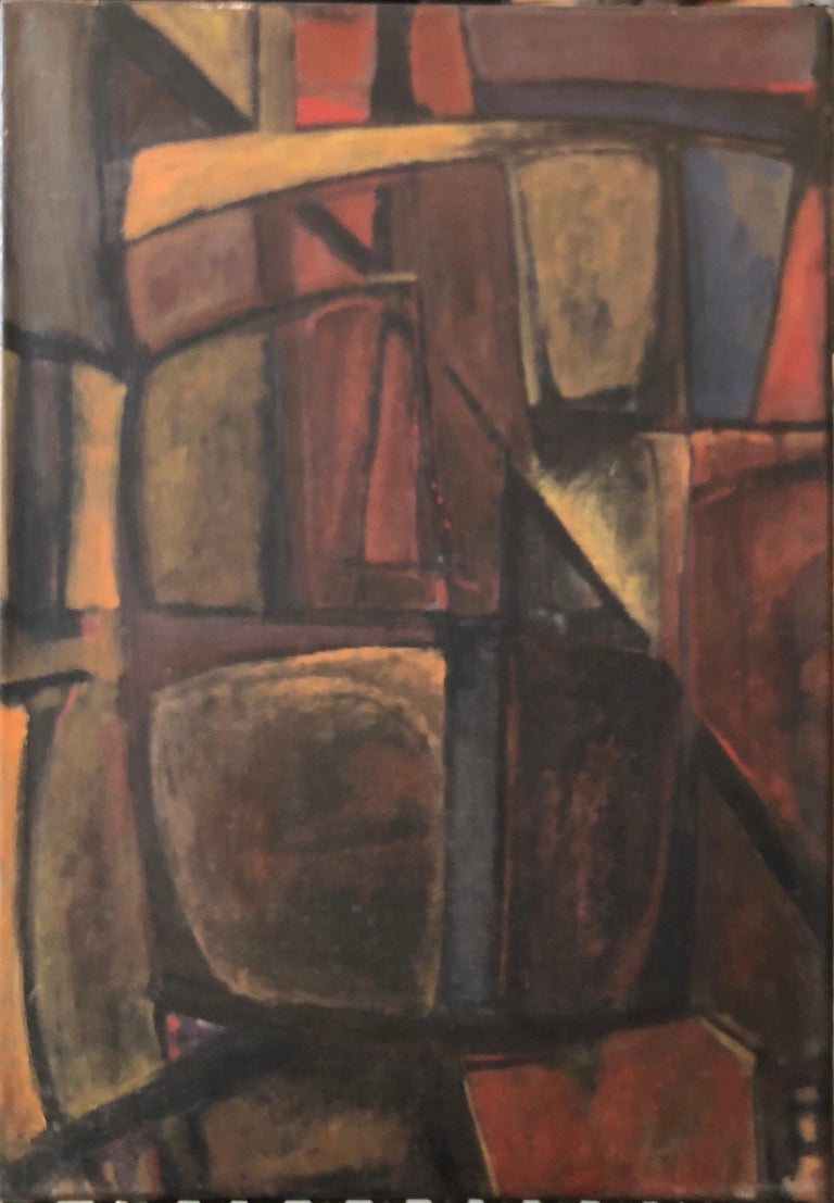 Rebeca Mendoza - Argentine Abstract Constructivist Quadriptych Oil ...