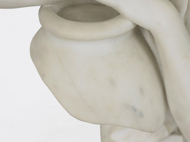 “Rebecca at the Well” Italian Marble Antique Bust Sculpture by Antonio Piazza at 1stDibs
