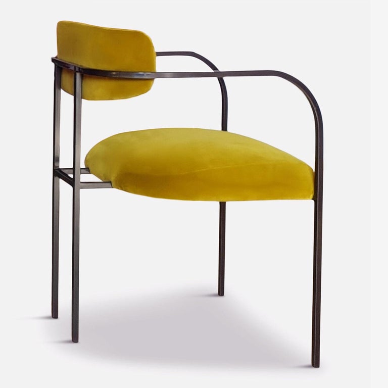 Rebecca Bio Earthy Gold Velvet Dining Chair For Sale at 1stDibs