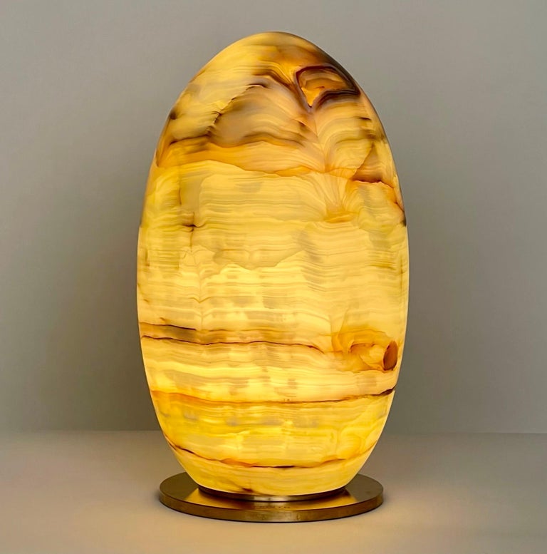 "Rebirth" Contemporary Italian Green Alabaster Table Lamp by Giulia ...
