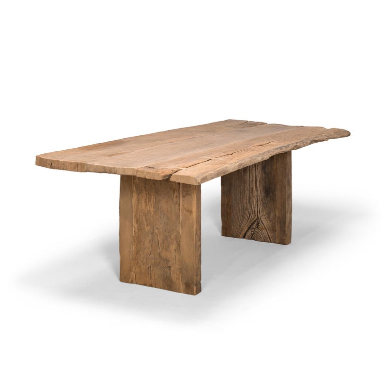 Custom Reclaimed Elm Dining Table For Sale at 1stDibs | elm wood dining ...