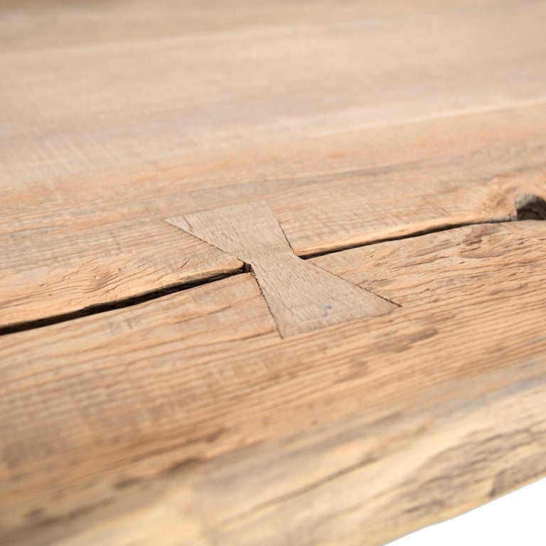 Custom Reclaimed Elm Dining Table For Sale at 1stDibs | elm wood dining ...