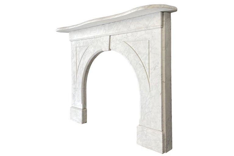 Reclaimed Arched Victorian Carrara Marble Fireplace Surround For Sale ...
