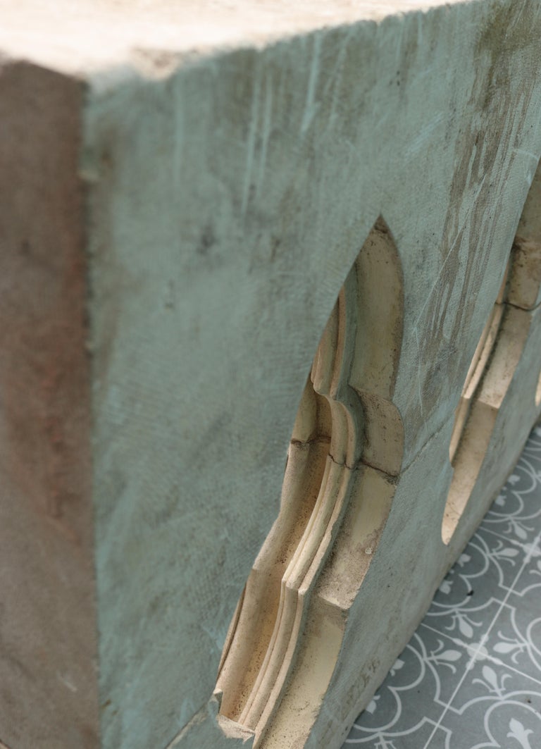 Reclaimed Carved Limestone Window For Sale at 1stDibs