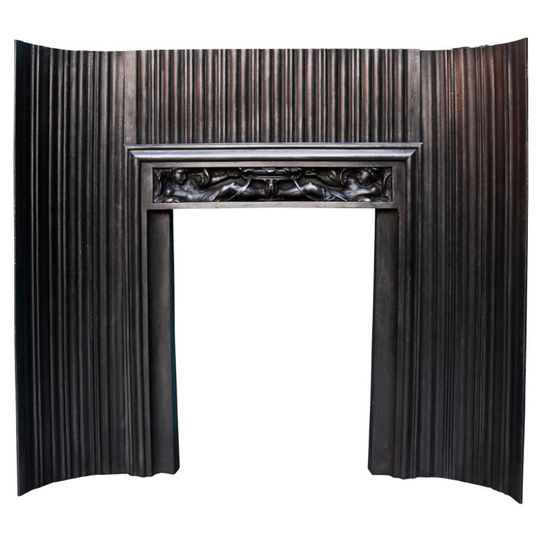 Reclaimed Cast Iron Fireplace Insert For Sale at 1stDibs