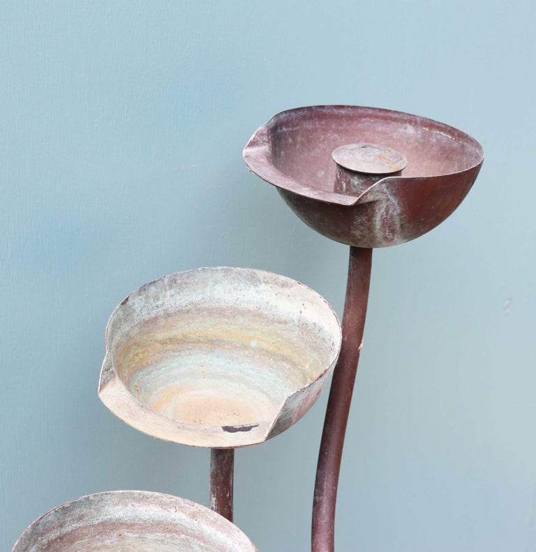 Reclaimed Copper Cascading Water Feature For Sale at 1stDibs