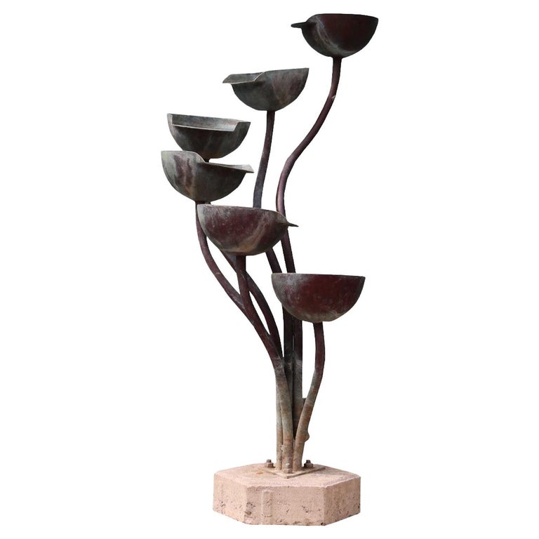 Reclaimed Copper Cascading Water Feature For Sale at 1stDibs