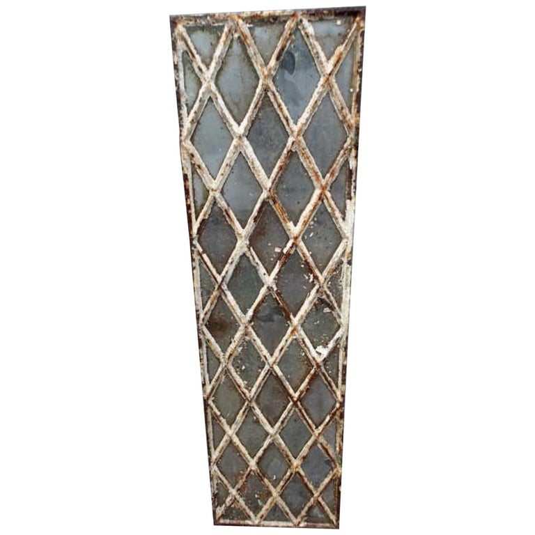 Reclaimed Diamond Cast Iron Windows, 20th Century For Sale at 1stDibs
