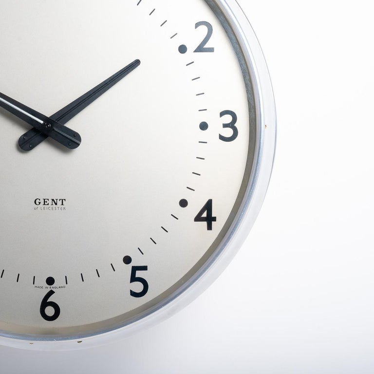 Reclaimed Double Sided Electric Factory Clock by Gent of Leicester For ...