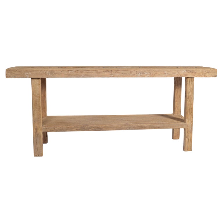 Reclaimed Elm Console with Lower Shelf For Sale at 1stDibs