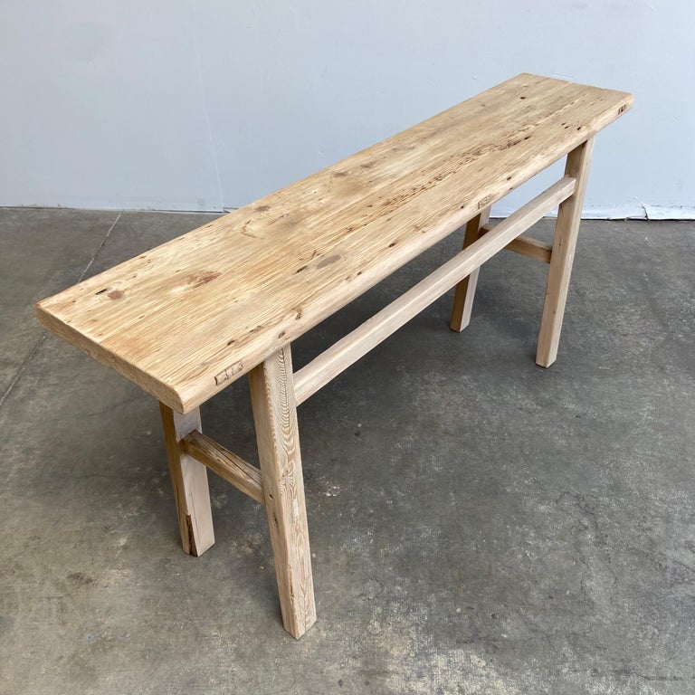 Reclaimed Elm Wood Console Table at 1stDibs | reclaimed elm console table