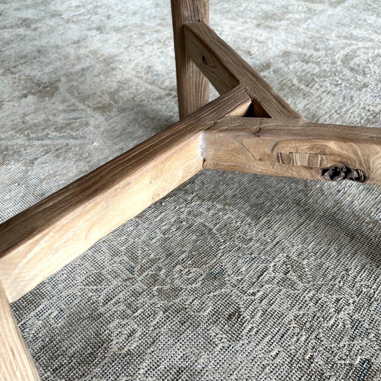 Reclaimed Elm Wood Side Table in Natural Finish For Sale at 1stDibs