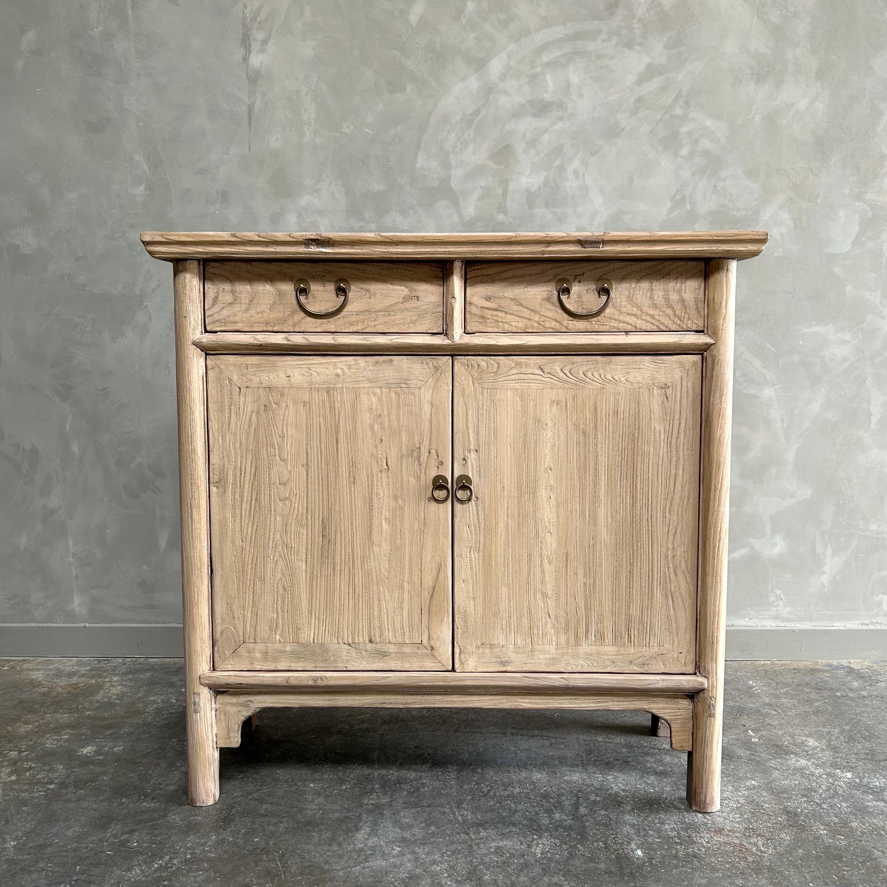 Reclaimed Elm Wood Tall Cabinet with Drawers For Sale at 1stDibs