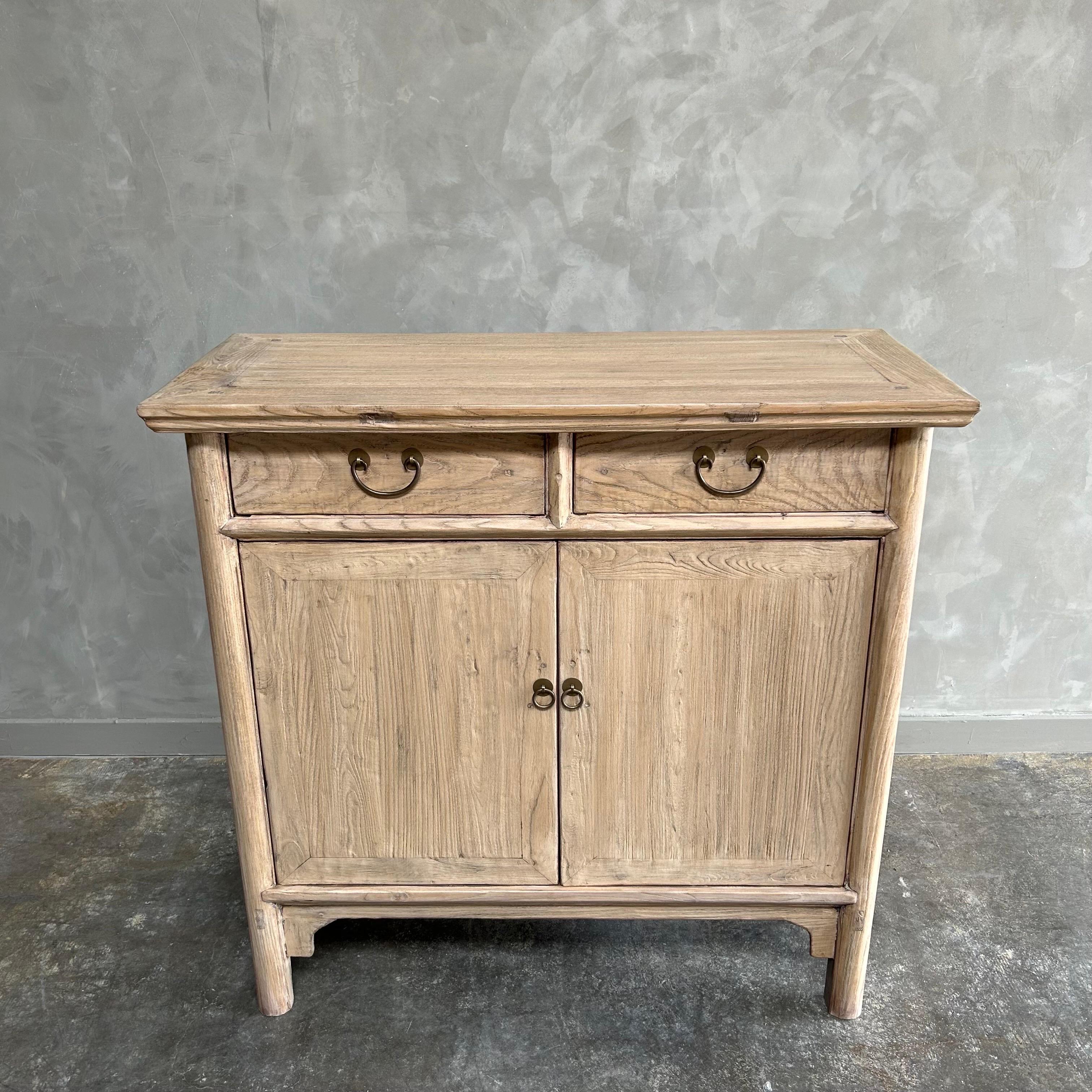 Reclaimed Elm Wood Tall Cabinet with Drawers For Sale at 1stDibs