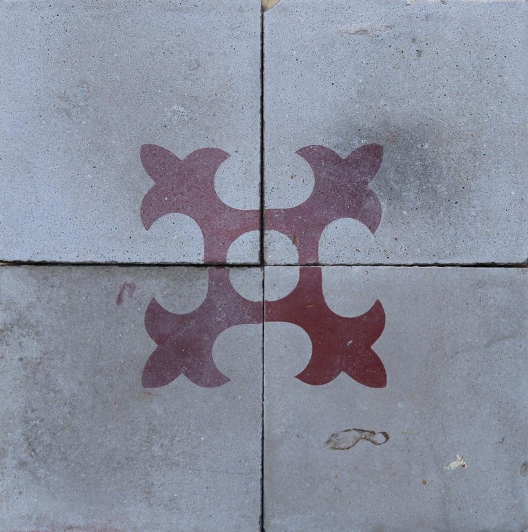 Reclaimed Encaustic Floor Tiles 1.12 m2 (12 sq ft) For Sale at 1stDibs ...