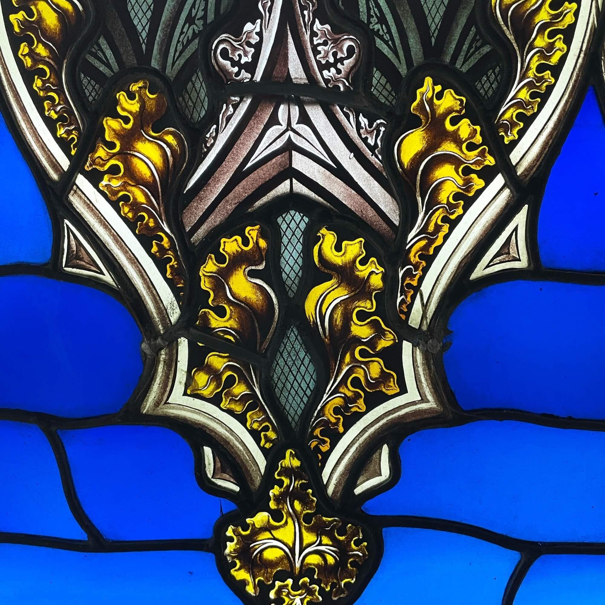 Reclaimed English Leaded Glass Window Panel For Sale At 1stdibs