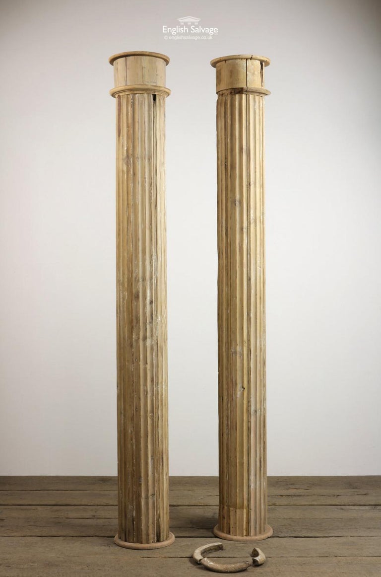 Reclaimed Fluted Pine Pillars / Columns, 20th Century For Sale at 1stDibs