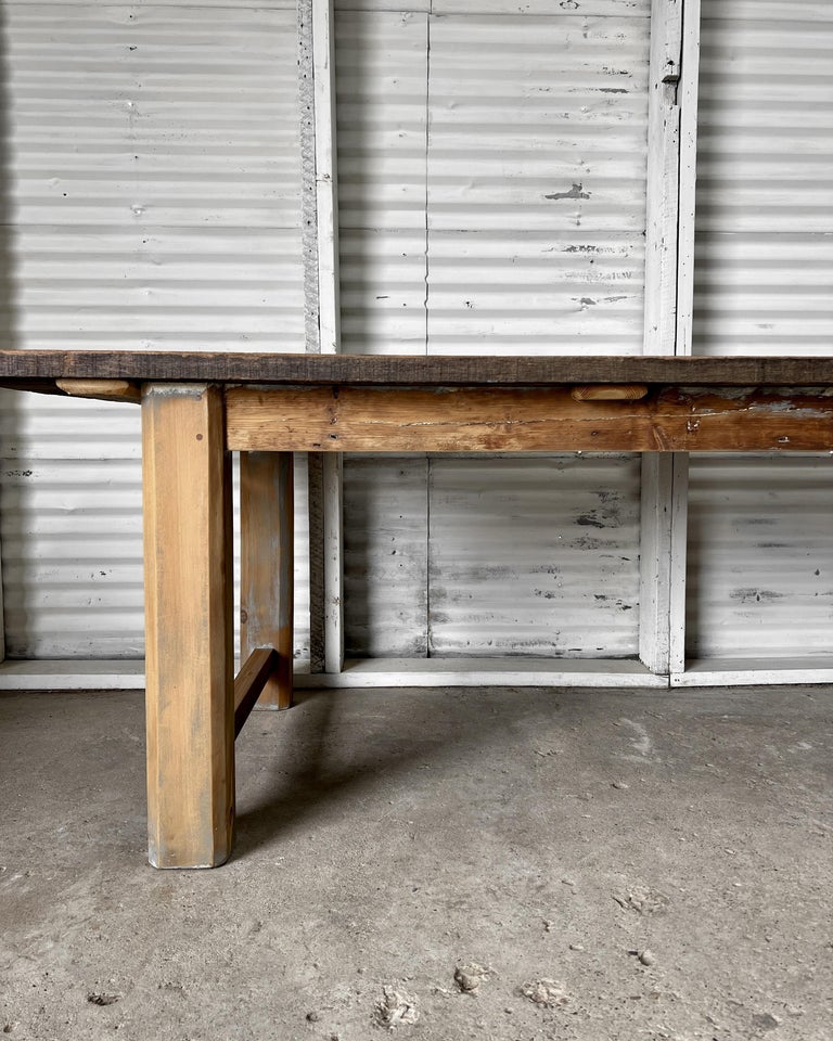 Reclaimed Irish Barn Wood Dining Table For Sale at 1stDibs