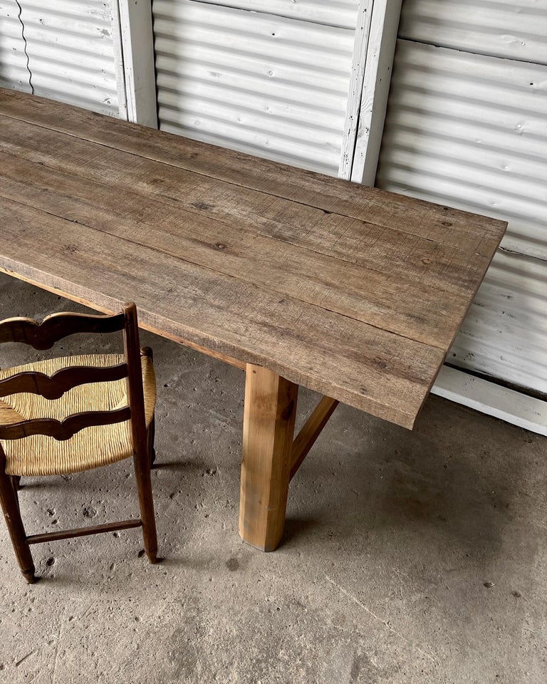 Reclaimed Irish Barn Wood Dining Table For Sale at 1stDibs