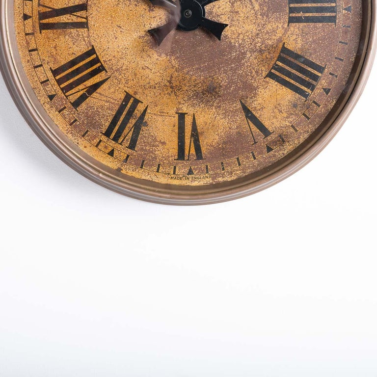 Reclaimed Large Brass Factory Clock by Synchronome at 1stDibs
