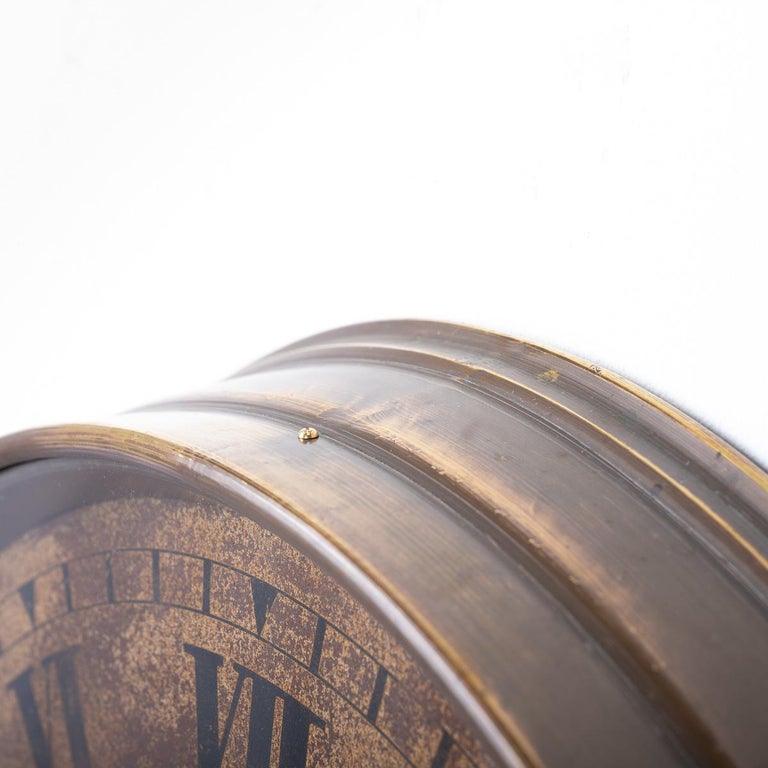 Reclaimed Large Brass Factory Clock by Synchronome at 1stDibs