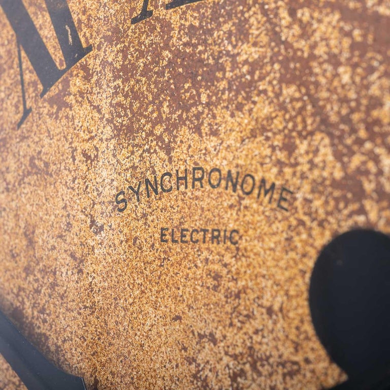 Reclaimed Large Brass Factory Clock by Synchronome at 1stDibs