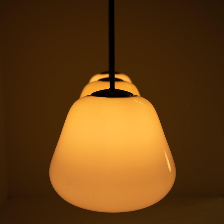 Reclaimed Large Trapezoid Opaline Pendant Lights By Falks For Sale at ...