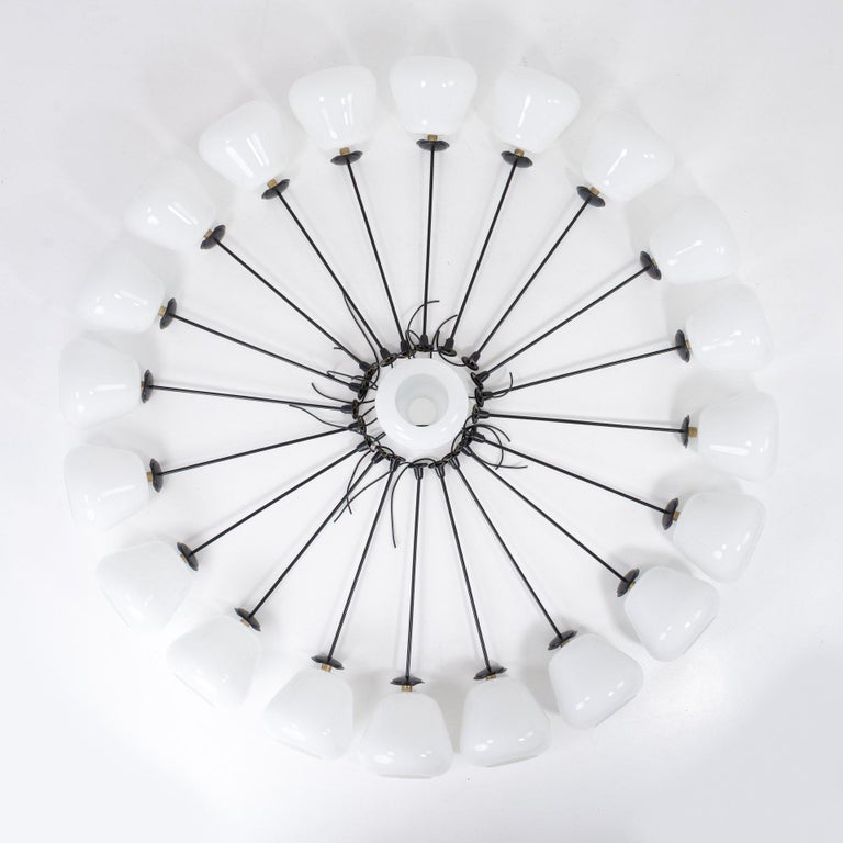 Reclaimed Large Trapezoid Opaline Pendant Lights By Falks For Sale at ...