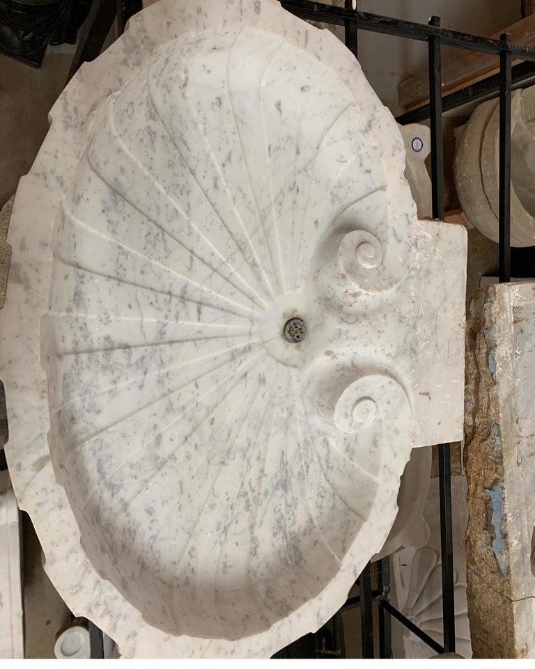 Reclaimed Marble Shell Sink at 1stDibs