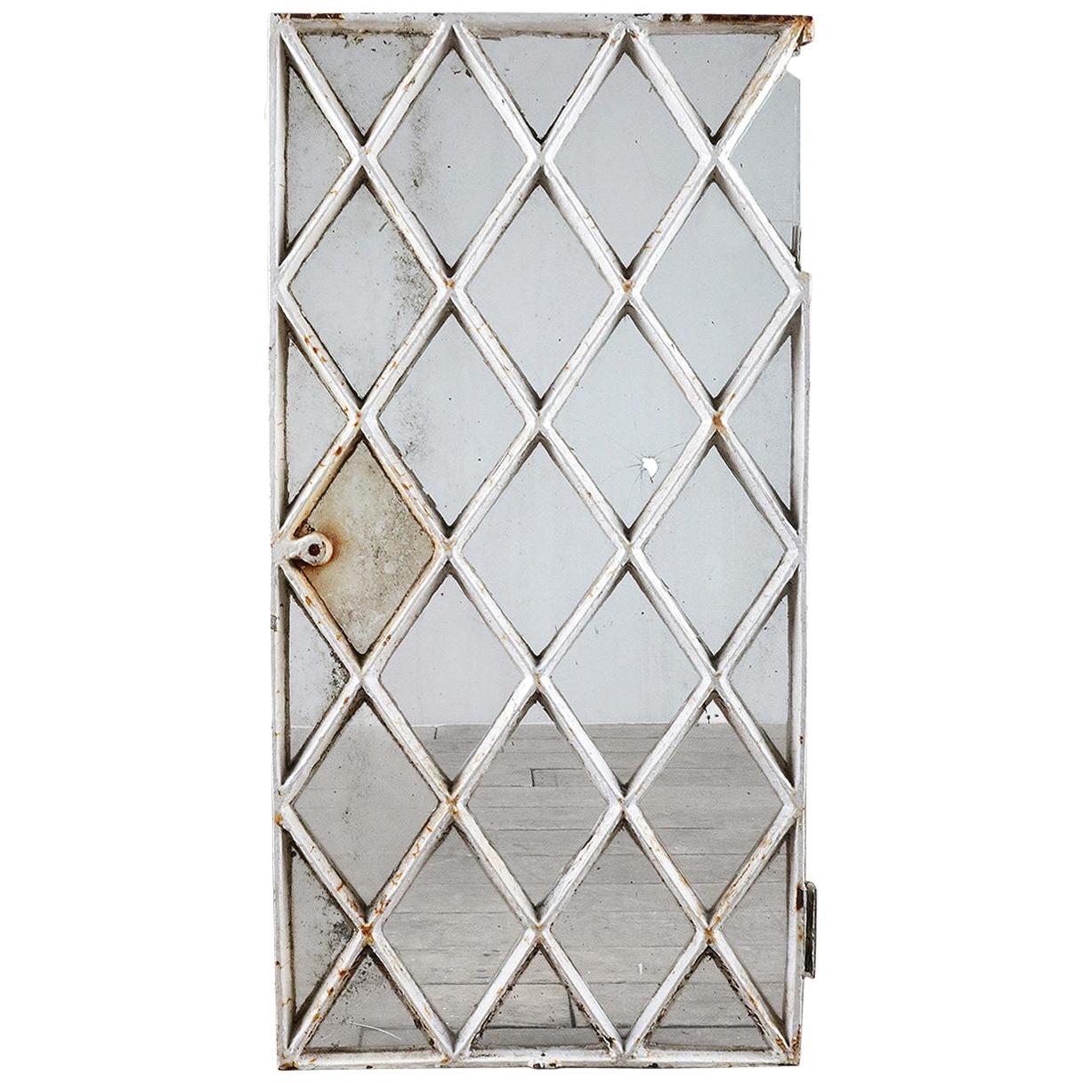 Reclaimed Metal Diamond Lattice Window, 20th Century For Sale at 1stDibs