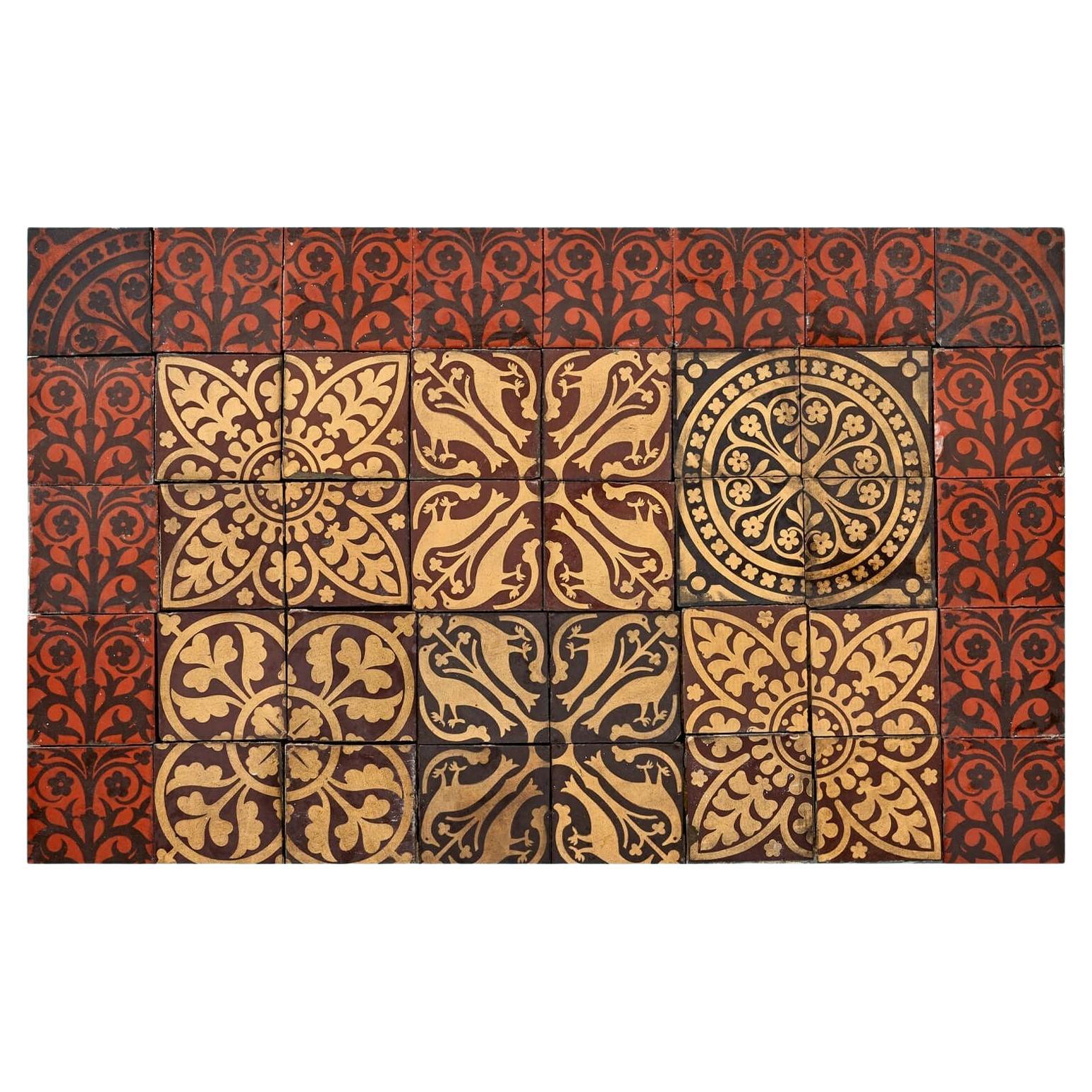 Reclaimed Minton Tile Splashback For Sale at 1stDibs