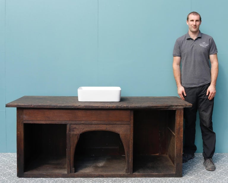 Reclaimed Oak Unit with Utility Basin For Sale at 1stDibs