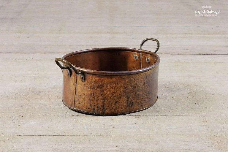 Reclaimed Oval Copper Pot with, 20th Century For Sale at 1stDibs