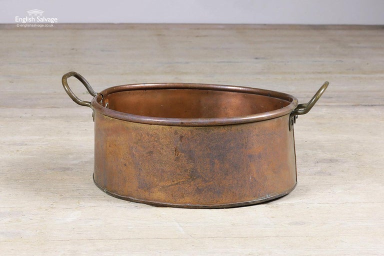Reclaimed Oval Copper Pot with, 20th Century For Sale at 1stDibs