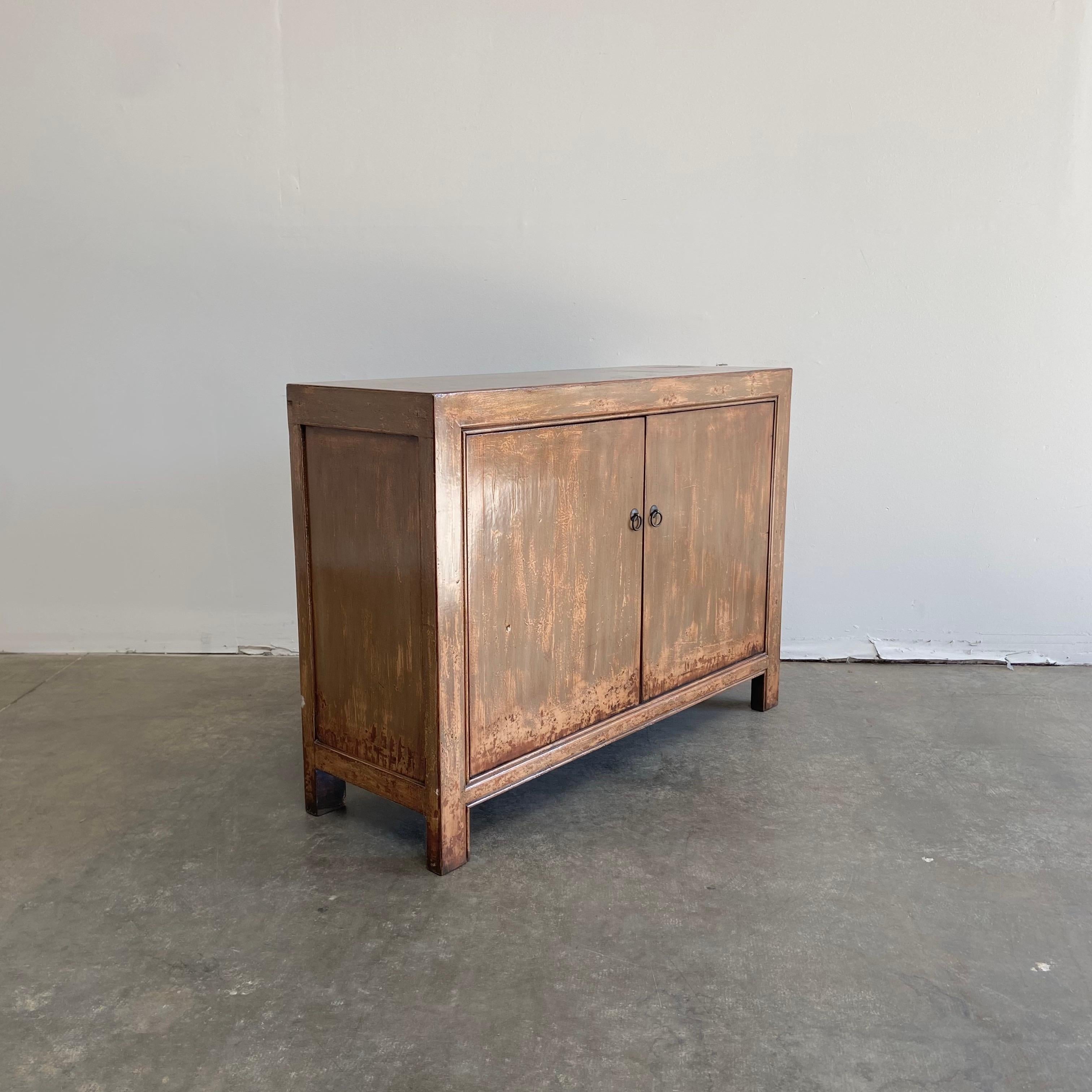 Reclaimed Painted and Distressed 2 Door Cabinet with Gray Paint at ...