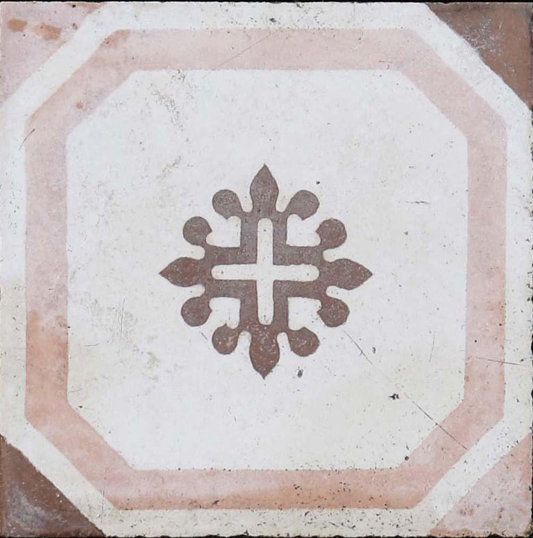 Reclaimed Patterned Encaustic Cement Floor Tiles at 1stDibs