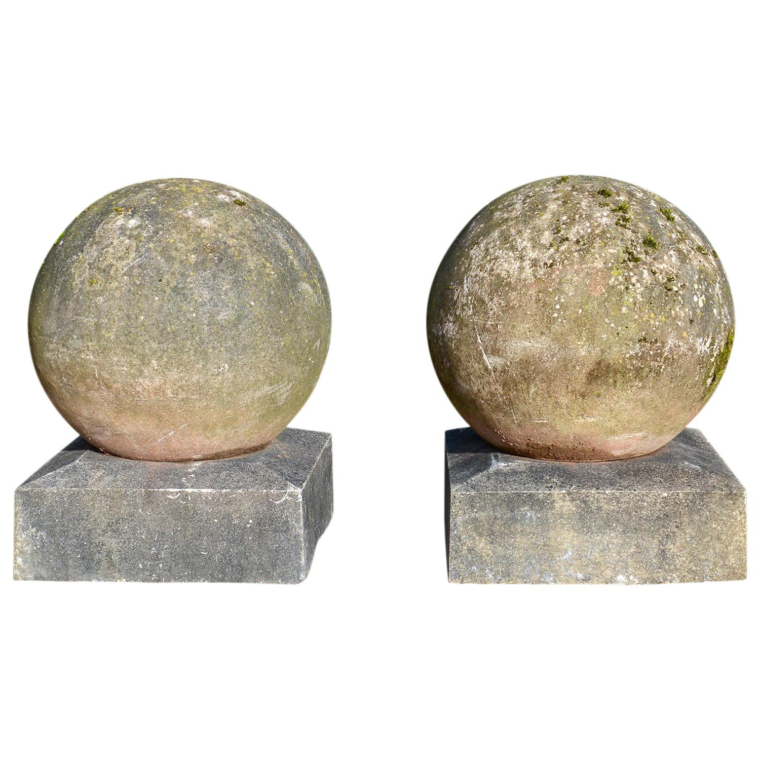Reclaimed Pier-Caps with Spheres / Balls, 20th Century at 1stDibs