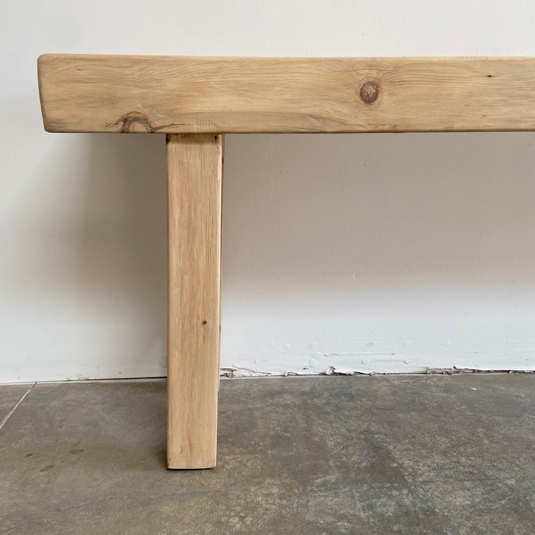 Reclaimed Pine Thick Plank Top Console Table For Sale at 1stDibs