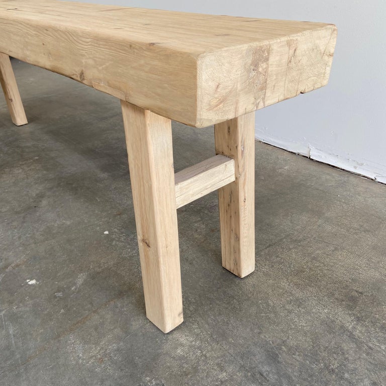 Reclaimed Pine Thick Plank Top Console Table For Sale at 1stDibs