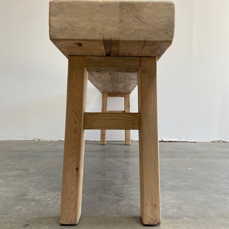 Reclaimed Pine Thick Plank Top Console Table For Sale at 1stDibs