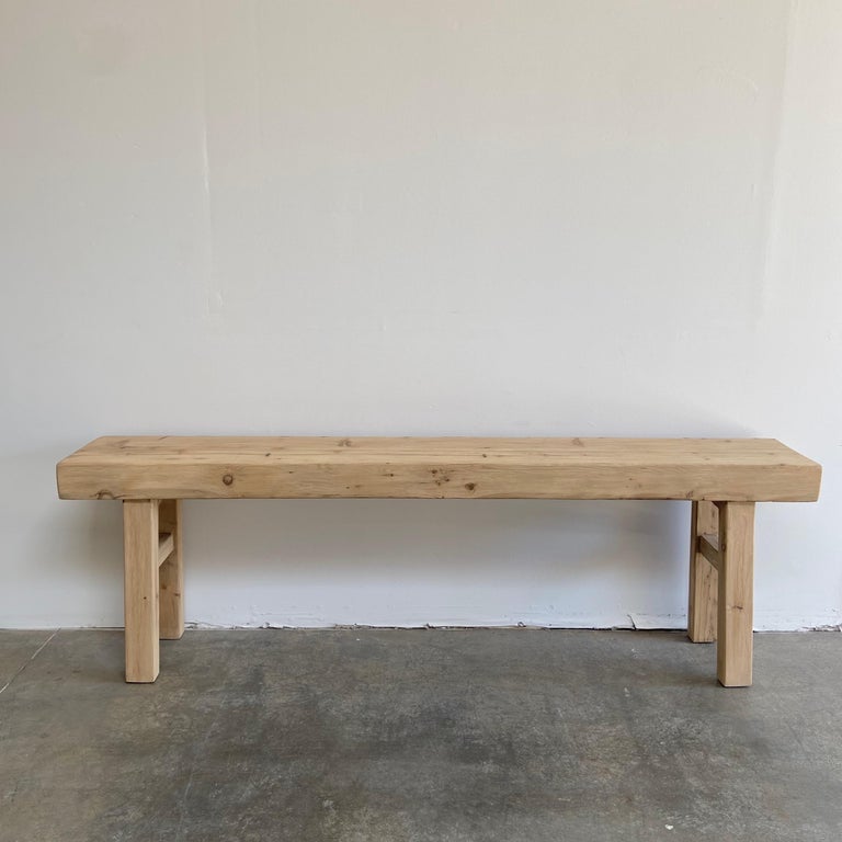 Reclaimed Pine Thick Plank Top Console Table For Sale at 1stDibs