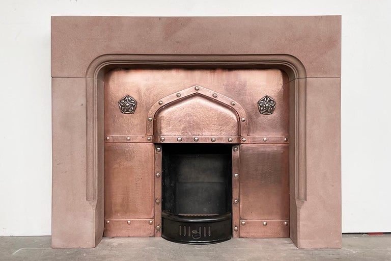 Reclaimed Red Sandstone Fireplace Surround For Sale at 1stDibs