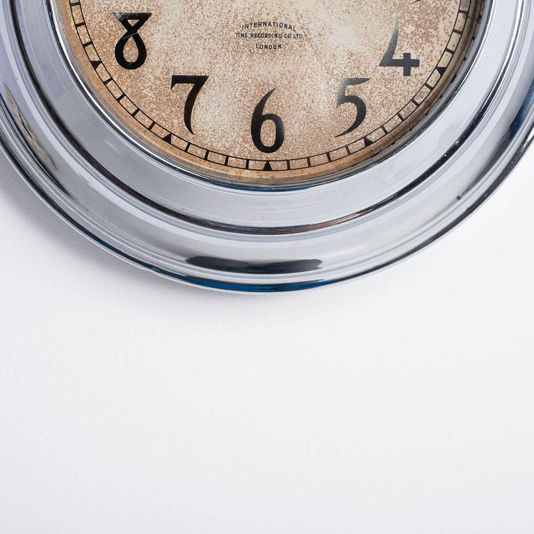 Reclaimed Small Chrome Wall Clock by 'ITR' International Time Recording ...