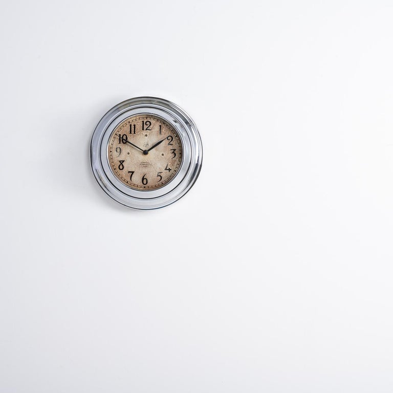 Reclaimed Small Chrome Wall Clock by 'ITR' International Time Recording ...