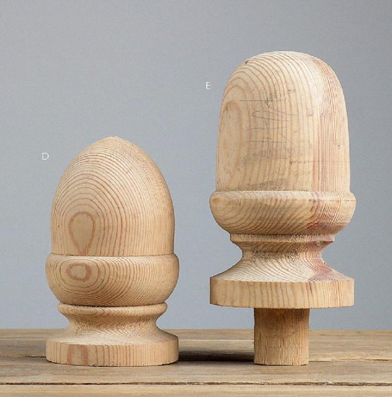 Reclaimed Solid Wood Finials / Post Tops, 20th Century For Sale at 1stDibs