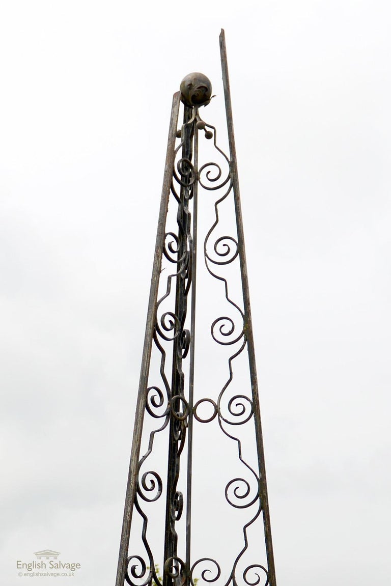 Reclaimed Tall Obelisk with Ball Finial, 20th Century For Sale at 1stDibs