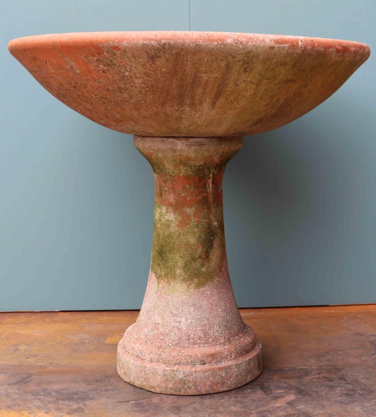 Reclaimed Terracotta Fountain Bowl / Bird Bath at 1stDibs