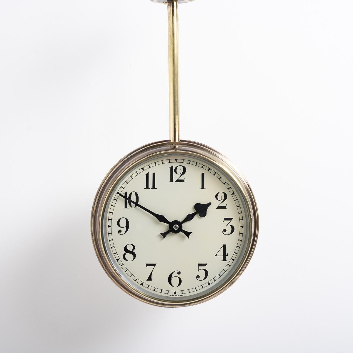 Reclaimed Vintage Industrial Double Sided Brass Factory Clock By ...